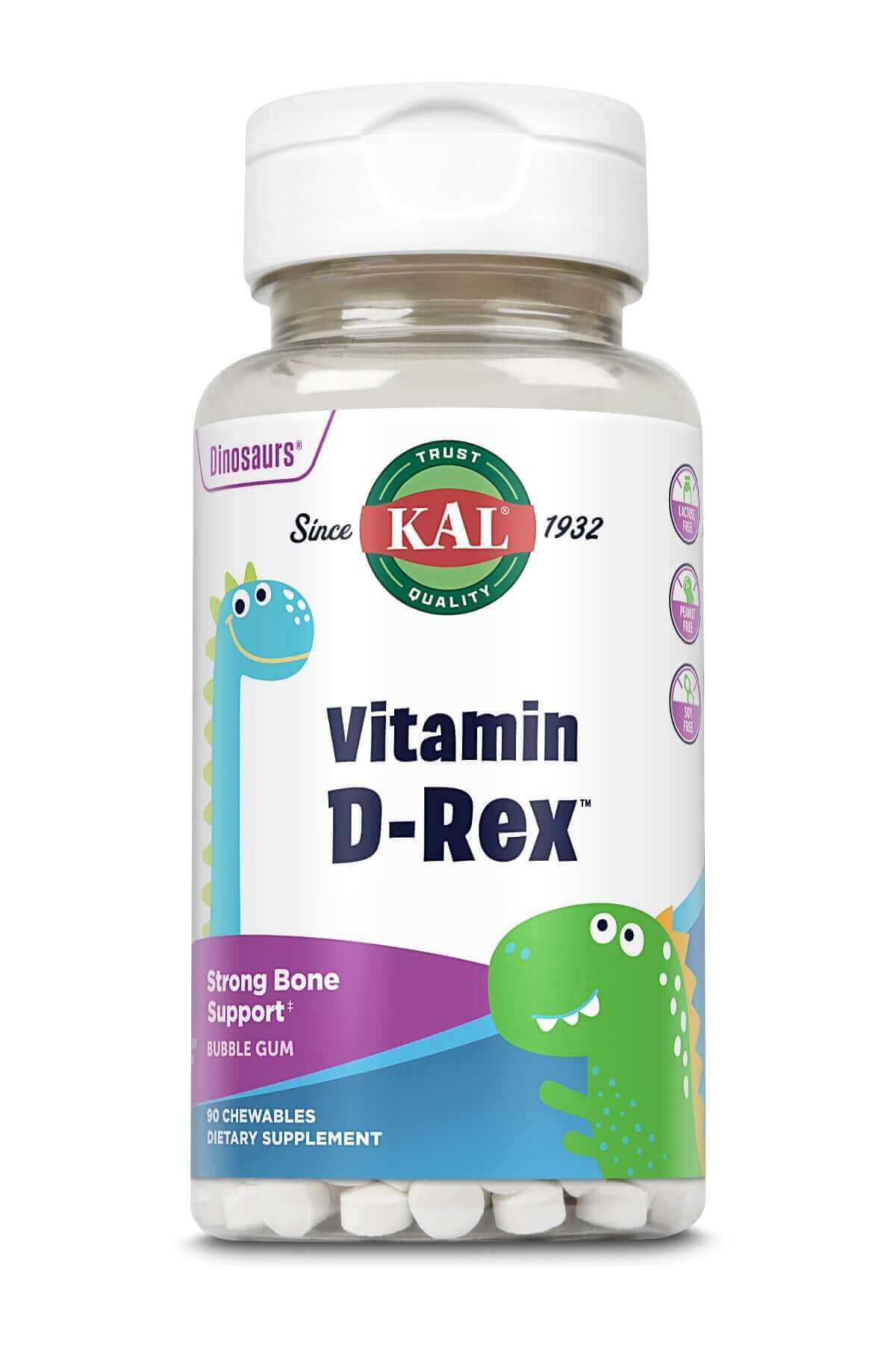 Rex Vitamin D 400UI - 90 Dinosaurios Masticables – Tribu Naturals